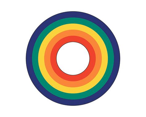 Retro Groovy Style Rainbow Colored Circle Spectrum Vintage Ring With Iridescent Colors Bands