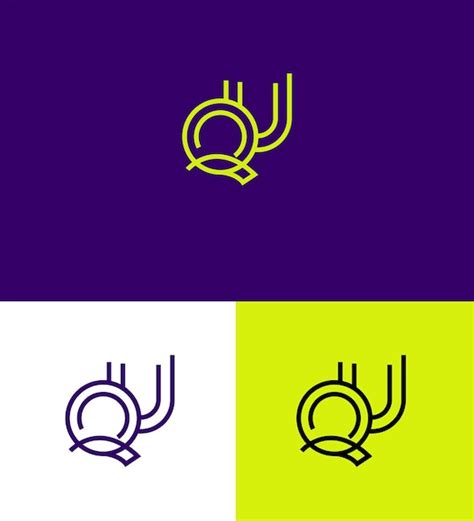 Uq Qu Буква Логотип Идентификационный знак Символ Шаблон Премиум векторы