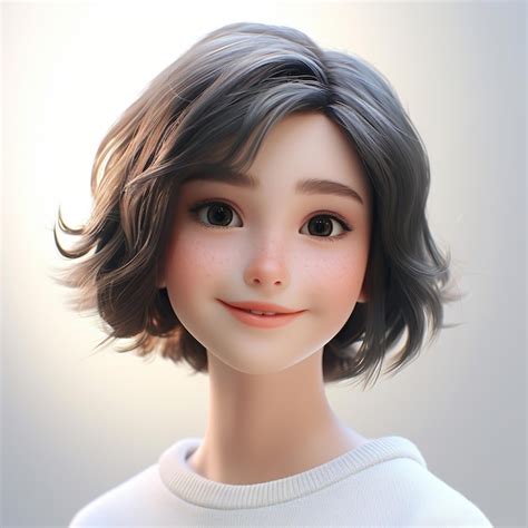 Premium Ai Image Illustration Of Smiling Girl Oval Face Facing The Camera
