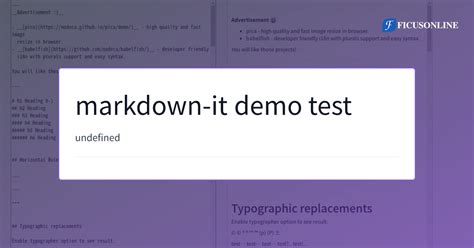 Markdown It Demo Test Ficusonline F9e