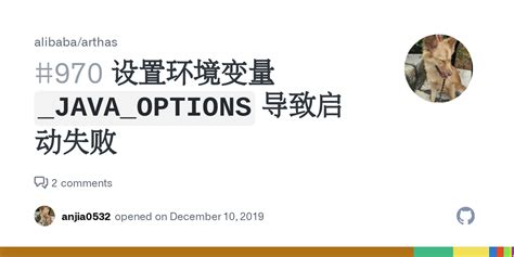 设置环境变量`javaoptions` 导致启动失败 · Issue 970 · Alibabaarthas · Github
