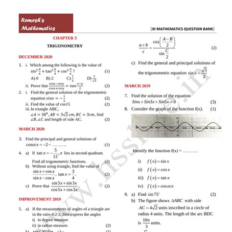 Trigonometry Mathematics Assignment Teachmint