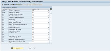 BUPA TAXNUMTYPE SAP Tcode Maintain Relevant Tax Number Categories