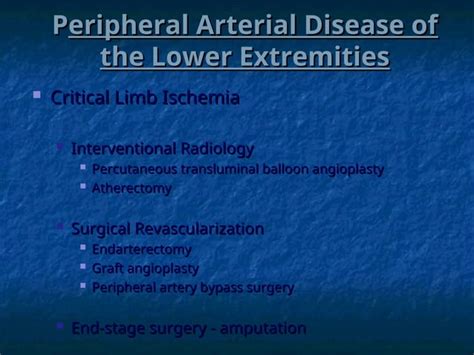 Pvd Peripheral Vascular Disease Managementppt