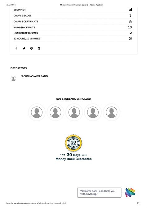 Microsoft Excel Beginners Level 2 Adams Academy Pdf