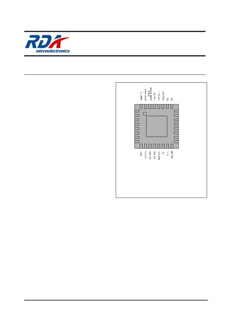 Rda5876 Datasheet 1 22 Pages Rda Single Chip For Bluetooth And Fm Radio Tuner