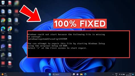 Windows System32 Config System Missing Or Corrupt Fix Easy Youtube