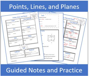 Points Lines And Planes Introduction To Geometry Guided Notes And Practice