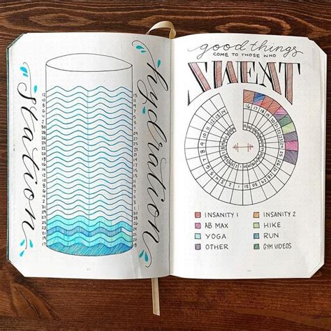 60 Best Bullet Journal Exercise Tracker Ideas For Health Fitness | Bullet journal mood tracker ...