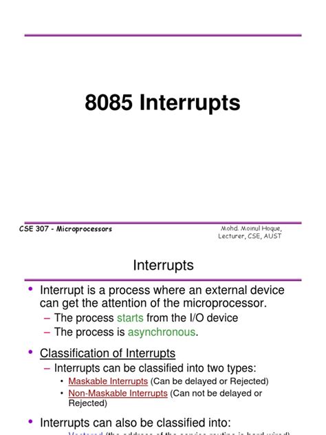 8085 Interrupt Pdf Central Processing Unit Computer Data