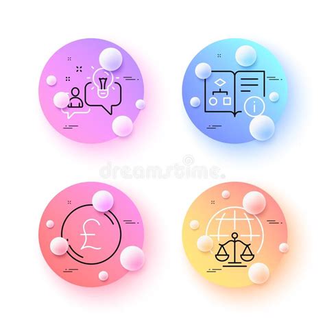 Technical Algorithm Idea And Magistrates Court Minimal Line Icons For