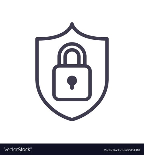 Padlock Line Style Icon Design Royalty Free Vector Image