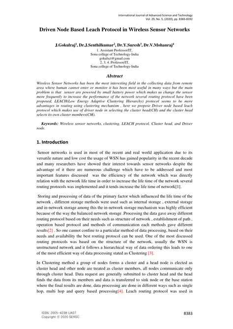 Pdf Driven Node Based Leach Protocol In Wireless Sensor Networks