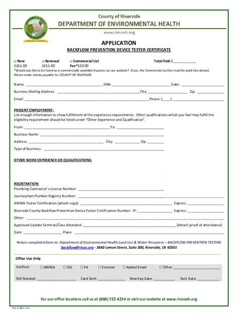 Fillable Online Backflow Prevention Device Tester Certificate Fax Email Print Pdffiller