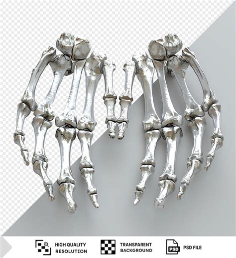 Unique Metacarpals Of Silver And Metal Are Displayed On A White Wall Accompanied By A Silver