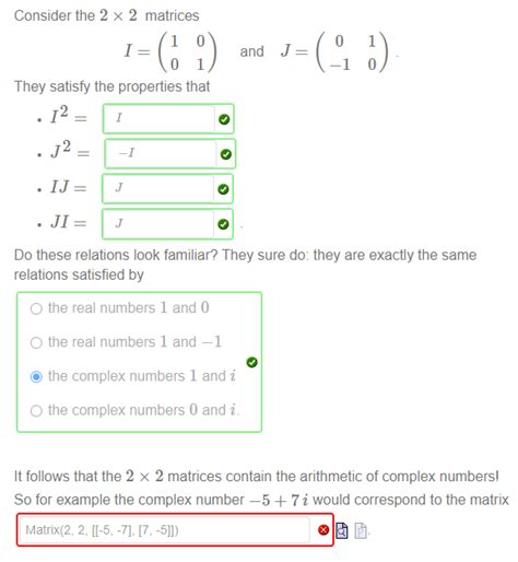 Solved Consider The 2×2 Matrices I1001 And J0−110
