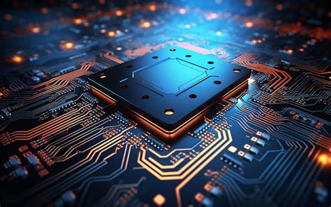 Premium AI Image Futuristic Computer Chip Controlling A Complex Circuit