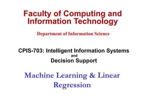 06 01 Machine Learning And Linear Regressionpptx