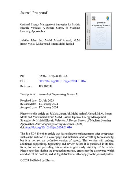 Pdf Optimal Energy Management Strategies For Hybrid Electric Vehicles A Recent Survey Of