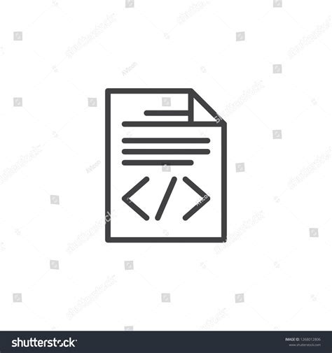 File Coding Outline Icon Linear Style Stock Vector Royalty Free 1268012806 Shutterstock