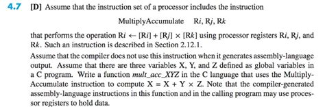 solved [d] assume that the instruction set of a processor