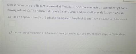 Solved A Crest Curve On A Profile Plot Is Formed At Pvi No