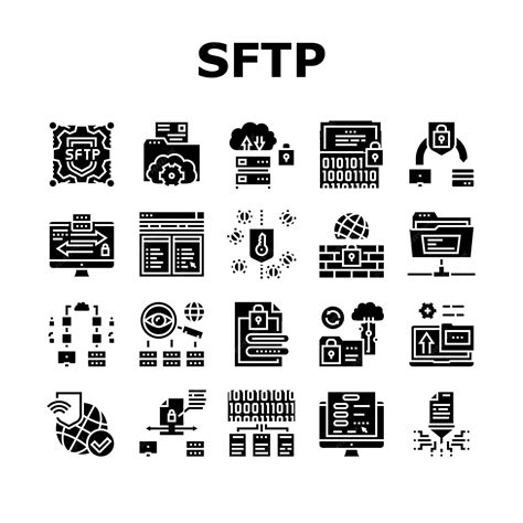 Premium Vector Ssh Sftp File Transfer Protocol Icons Set Vector