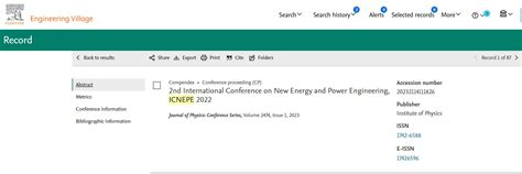 第三届ieee新能源与电力工程国际学术会议（ieee Icnepe 2023） 学术会议网 Aeic学术交流中心