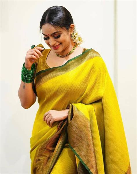 Yellow And Green Colour Soft Silk Saree With Blouse Sareewave