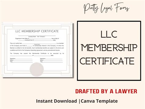 Editable Llc Membership Certificate Template