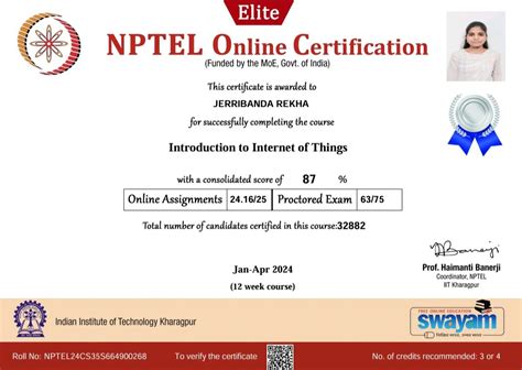 jerribanda rekha on linkedin nptelcertification iot