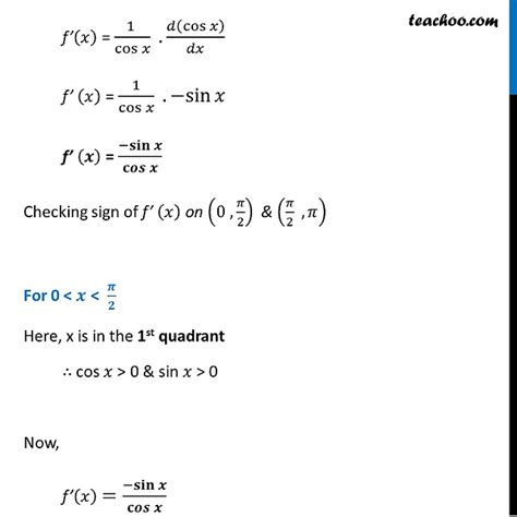 Ex Prove That F X Log Cos X Is Strictly Decreasing