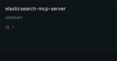 Elasticsearch Mcp Server Glama