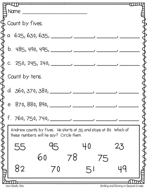 page 5 of 6 classroom skip counting 3rd grade math worksheets 3rd
