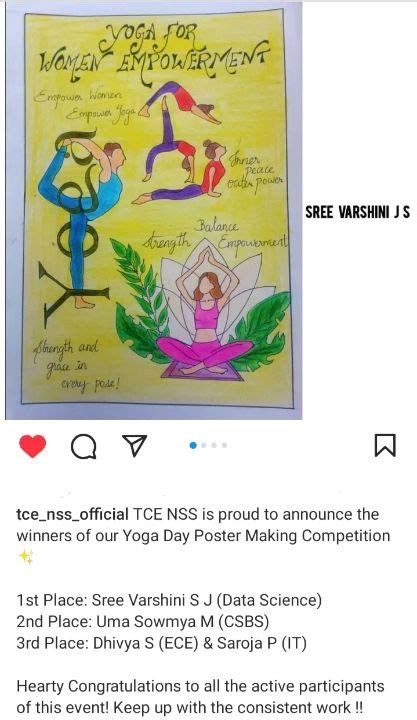 Sreevarshini Sj On Linkedin Yogaday Postermaking Nss Tce
