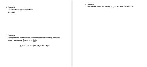 Solved 8 Chapter 6 6 Chapter 4 Find The Area Under The