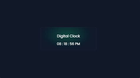 Digital Clock Using Html Css Javascript Coding Torque