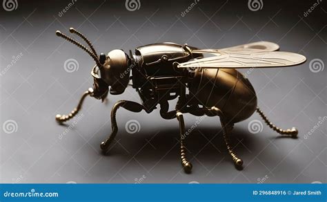 Bug On A White Background A Steampunk Flashing Firefly Lightning Bug The Firefly Is A