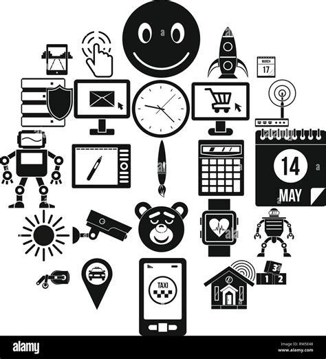 Hardware Icons Set Simple Style Stock Vector Image Art Alamy