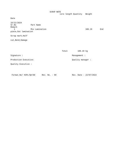 Scrap Note 1 1 1 Pdf Manufactured Goods Electrodynamics