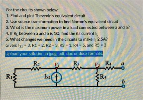 Solved For The Circuits Shown Below 1 Find And Plot Chegg Com