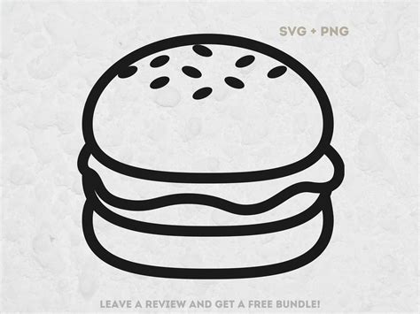 Hamburger Svg Svg Files For Cricut Hamburger Outline Svg Fast Food