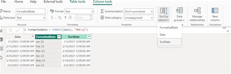Powerbi How To Sort Date After Using Format Function Stack Overflow