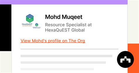 mohd muqeet resource specialist at hexaquest global the org