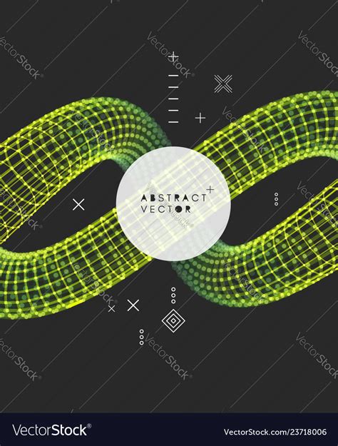 Spiral 3d Wireframe Connection Grid Structure Vector Image