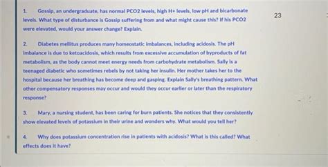 Solved 1 Gossip An Undergraduate Has Normal Pco2 Levels