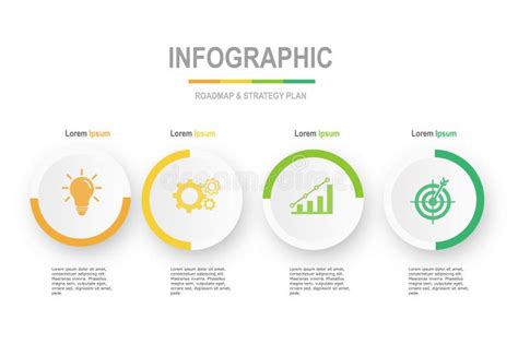 Infographic Element Template Business Concept With 4 Steps Minimal