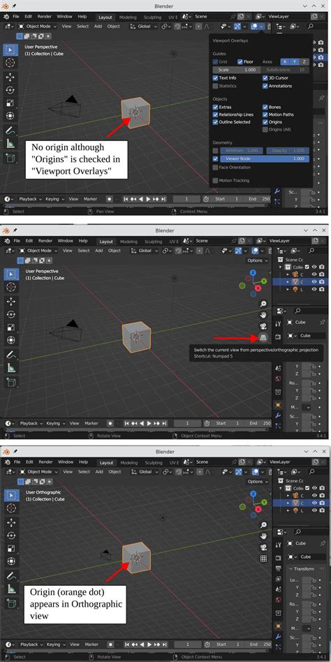 Origin Not Visible In Perspective Projection Blender Stack Exchange