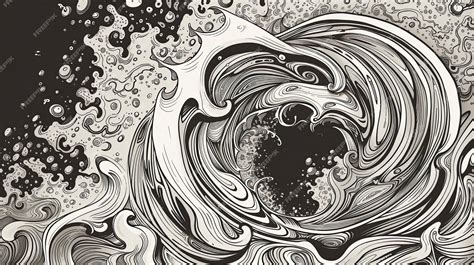 Premium Photo Abstract Doodle Spiral Water Wave Patterns Mesmerizing