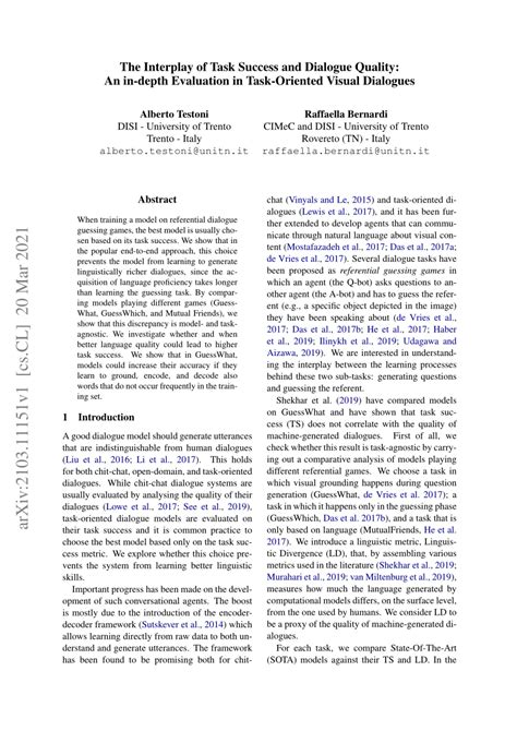 pdf the interplay of task success and dialogue quality an in depth